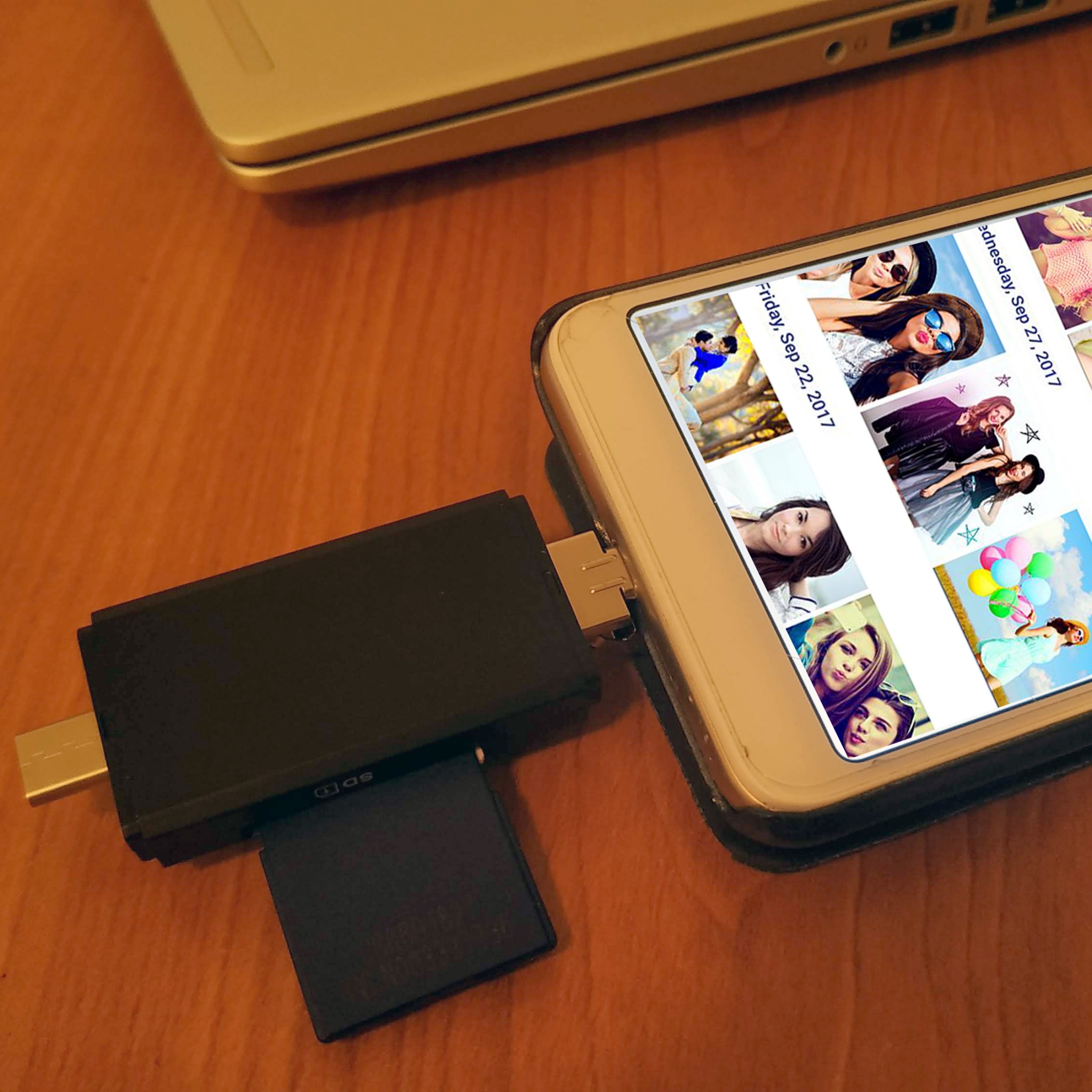 USB Type-C Card Reader for SD, Micro SD, Android Smartphones High Speed ...